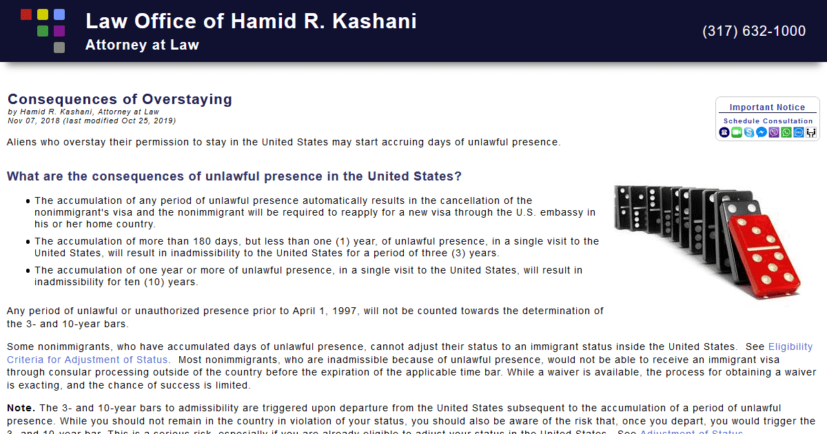 Consequences of Overstaying