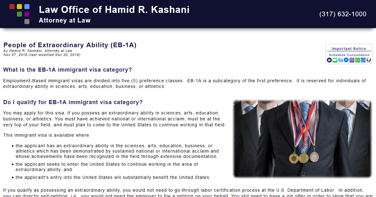People of Extraordinary Ability (EB-1A Immigrant Visa)