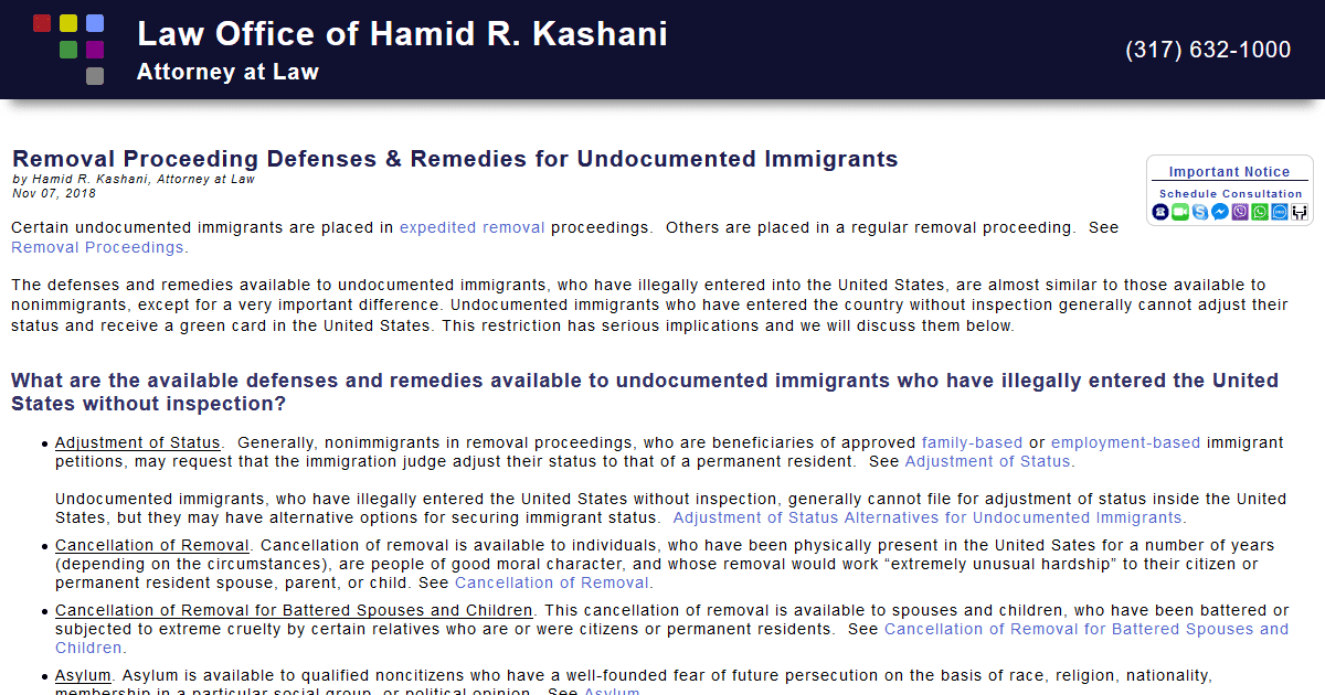Removal Proceeding Defenses and Remedies for Undocumented Immigrants